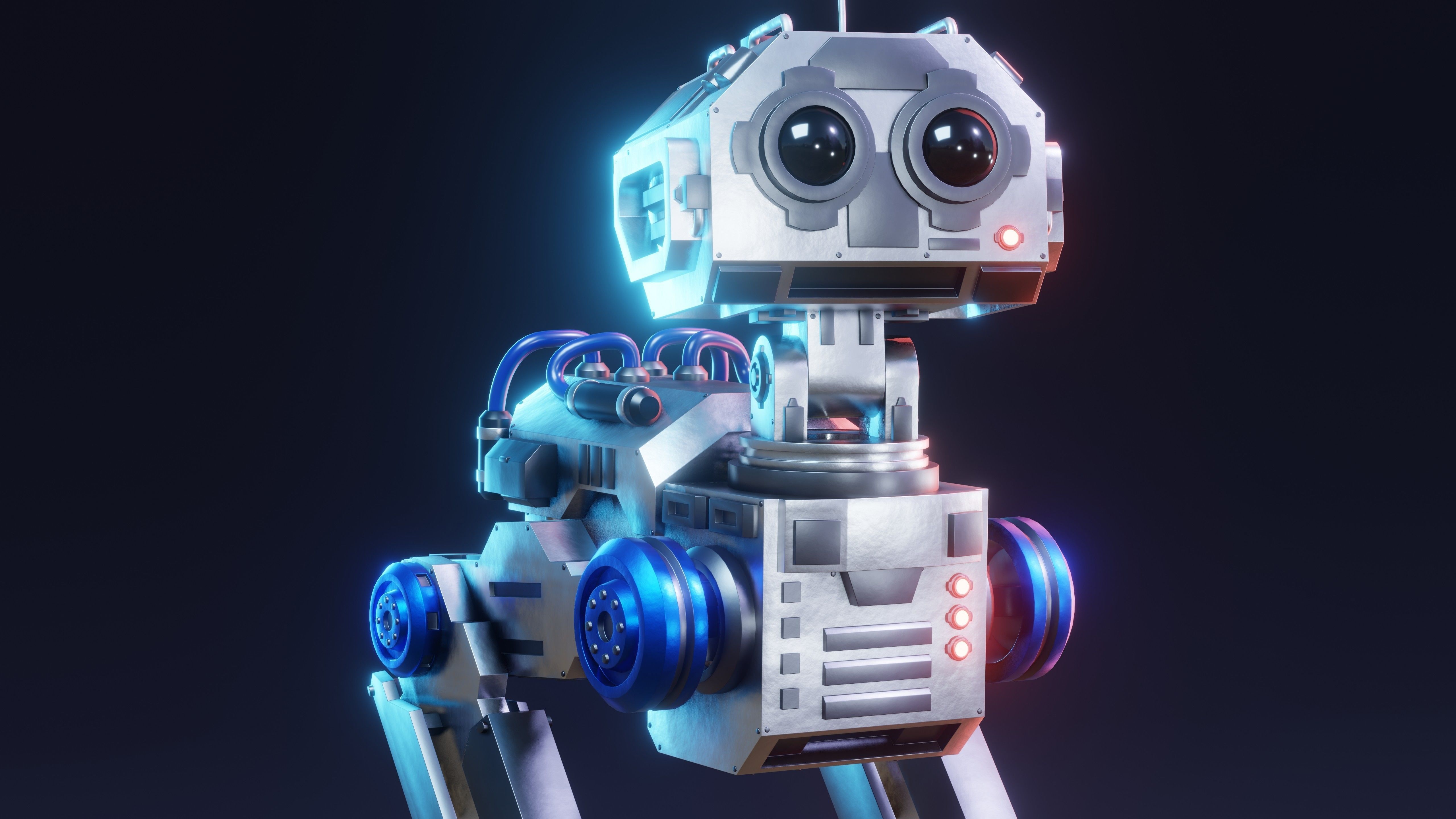 Sci-Fi Mech Robot - Rigged - Blender Eevee 3D model animated rigged ...