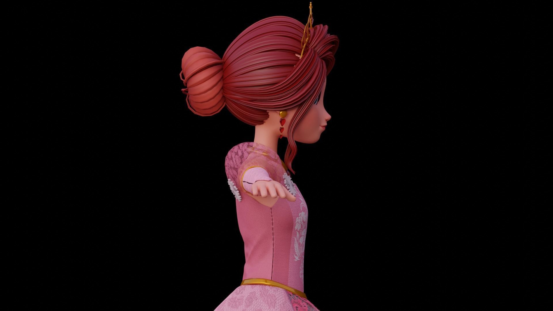 Disney Style Princess - Fully Rigged 3D model rigged | CGTrader
