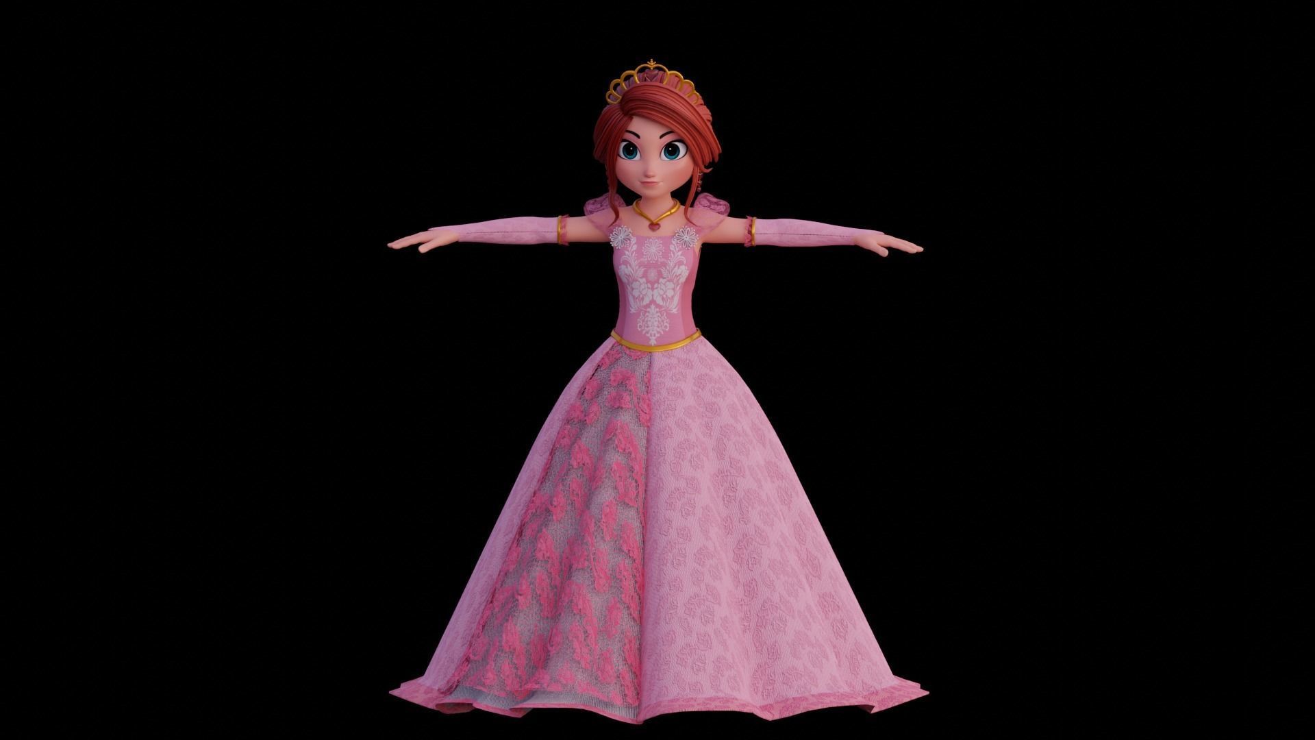 Disney Style Princess - Fully Rigged 3D model rigged | CGTrader