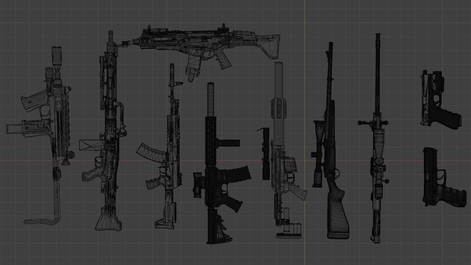 3D Gun Kitbash Game Ready Vol 02 3D model | CGTrader
