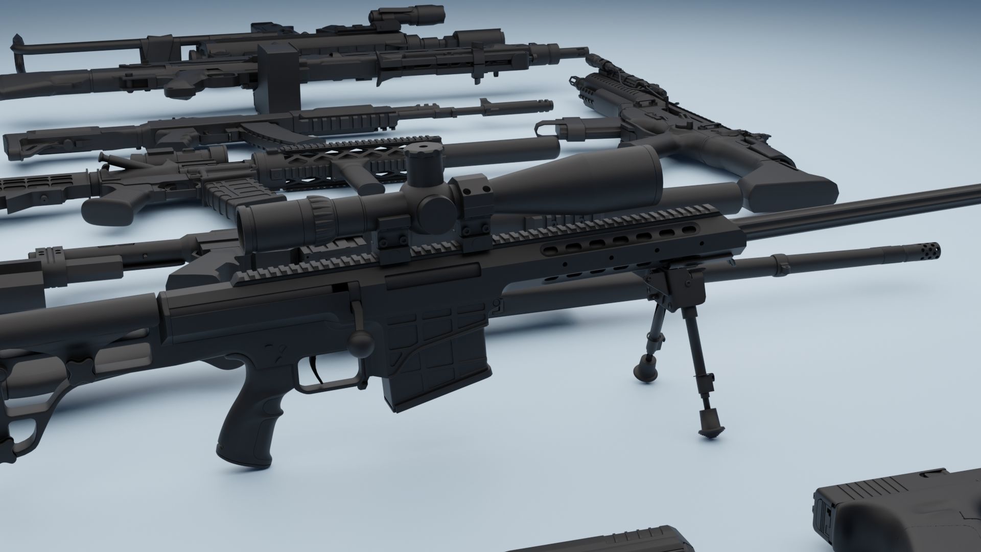 3D Gun Kitbash Game Ready Vol 02 3D model | CGTrader