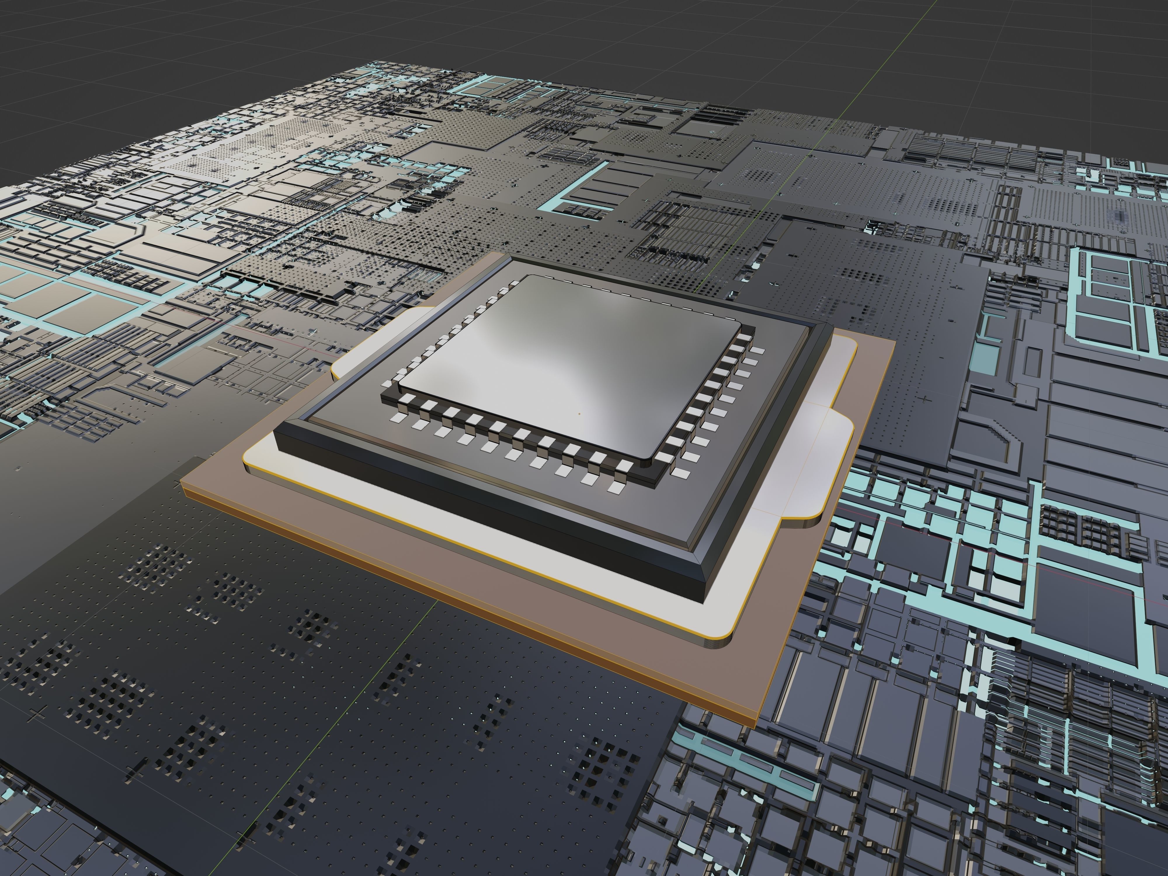 Processor chip 3D model | CGTrader