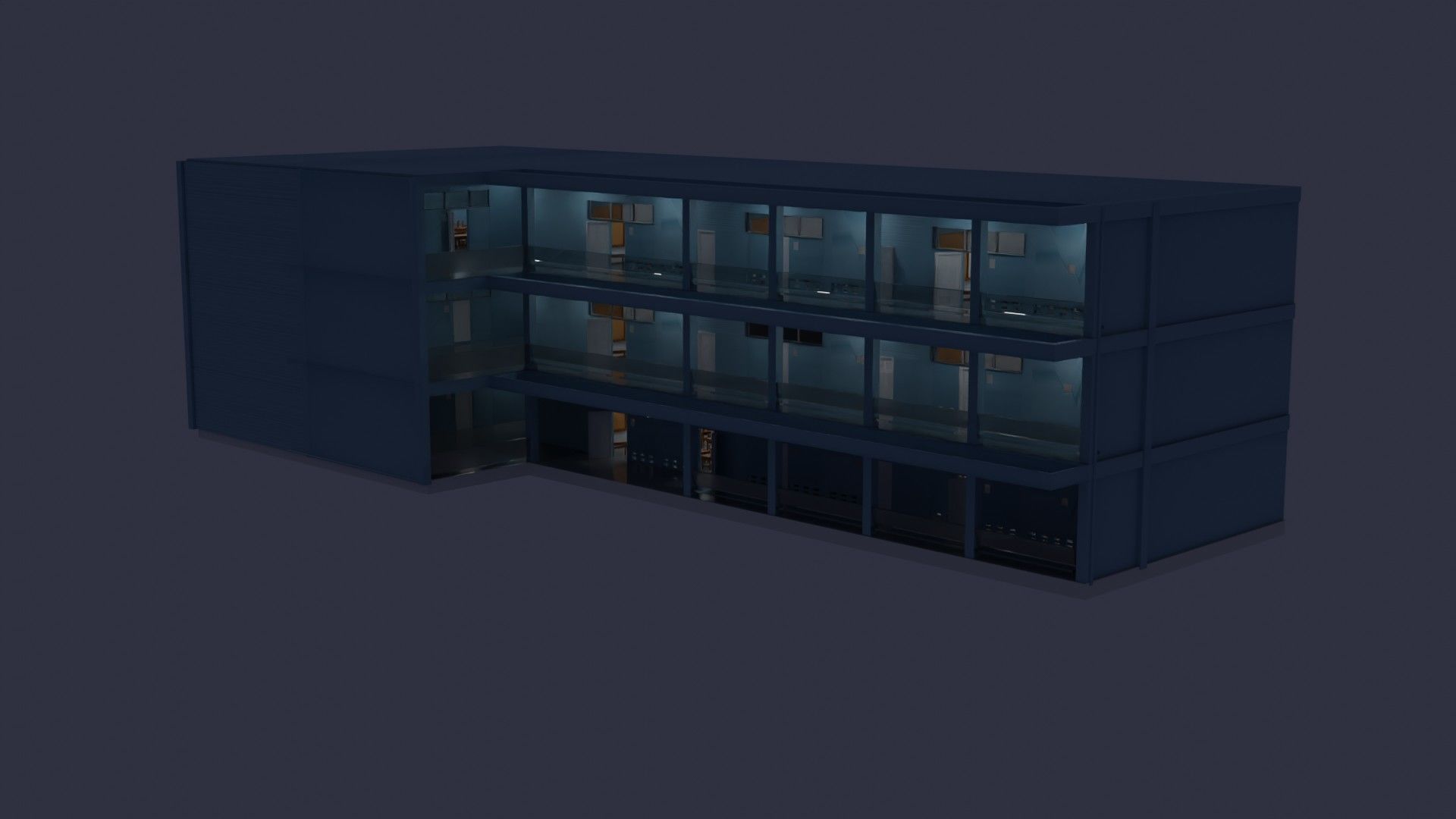 School Building 3D free 3D model | CGTrader