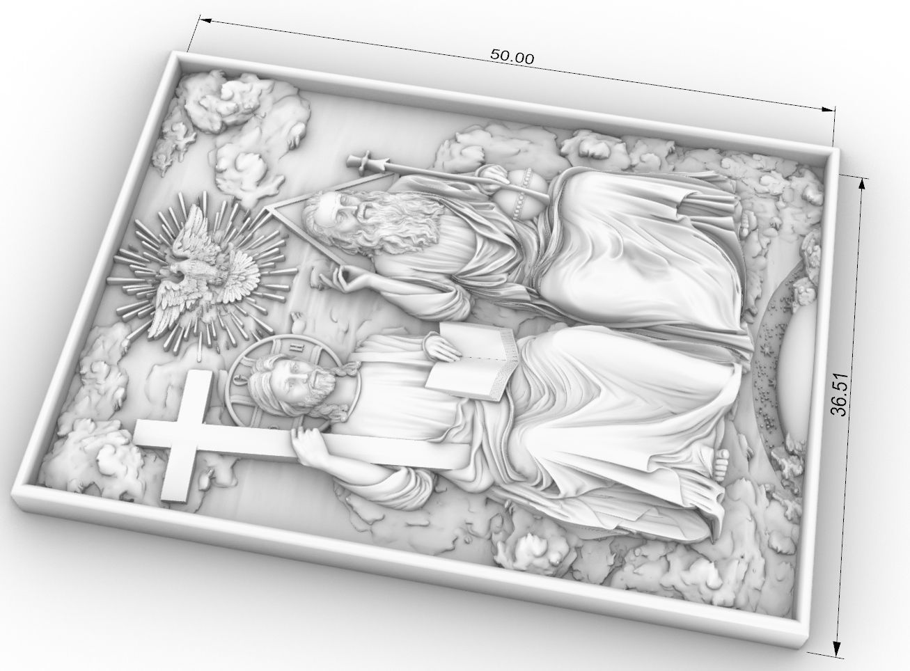 holy trinity cnc relief 3D model 3D printable | CGTrader