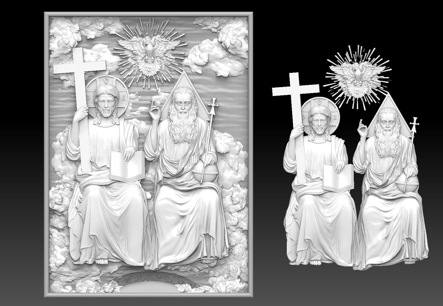 holy trinity cnc relief 3D model 3D printable | CGTrader