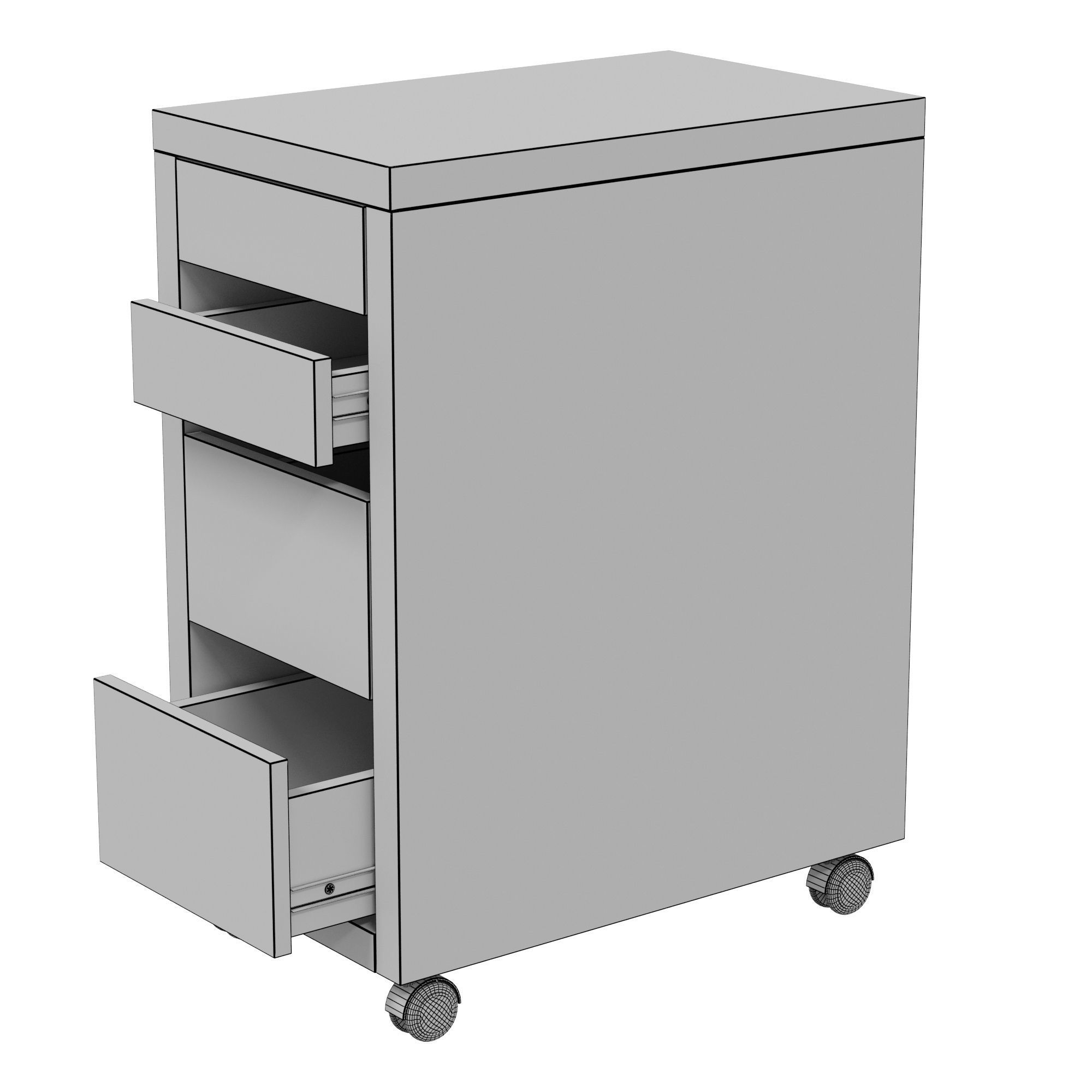 IKEA MICKE MICKE Cabinet with drawers on wheels 3D model | CGTrader