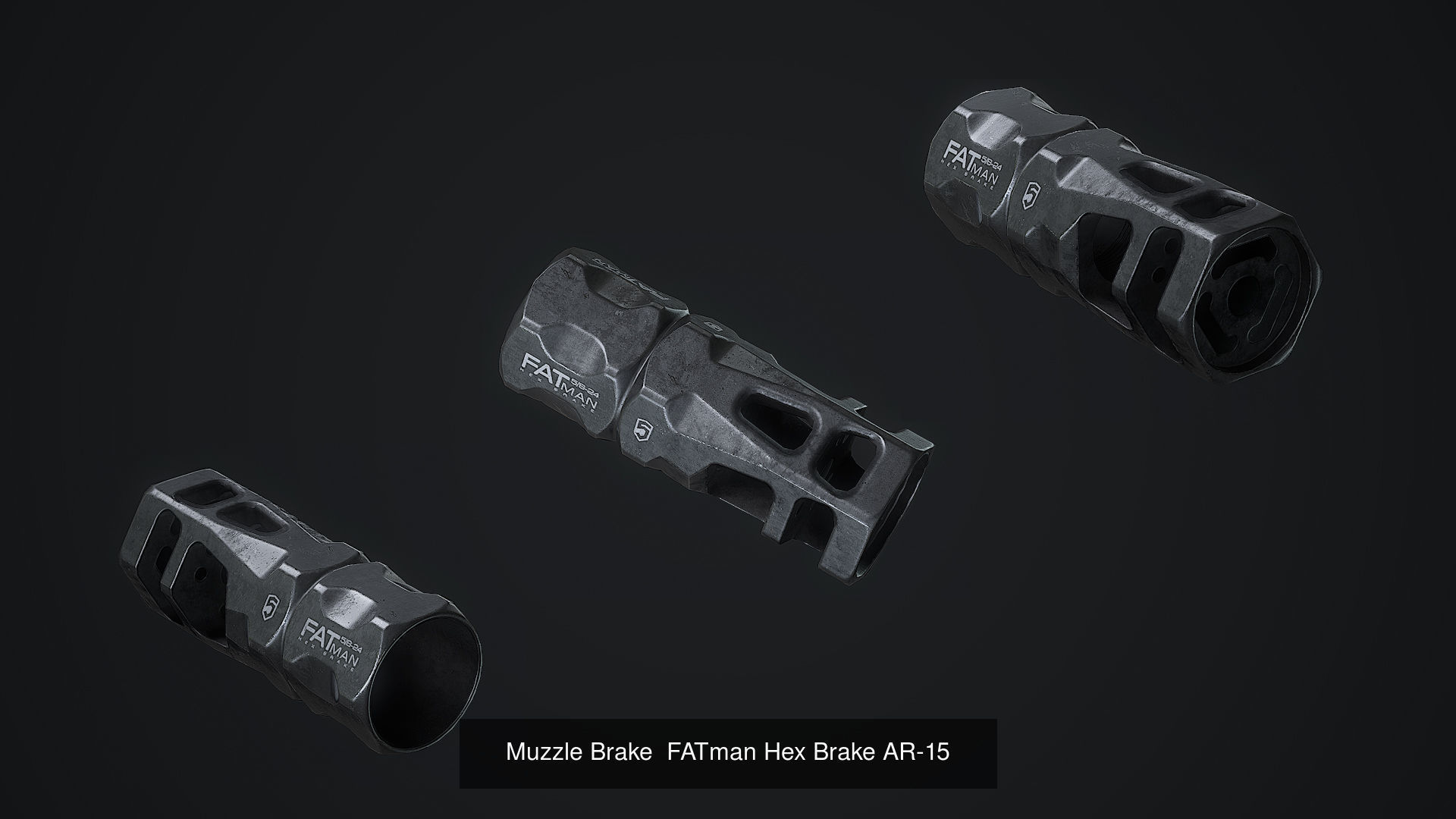 3D Model Collection PBR MUZZLE BRAKES VR / AR / low-poly | CGTrader
