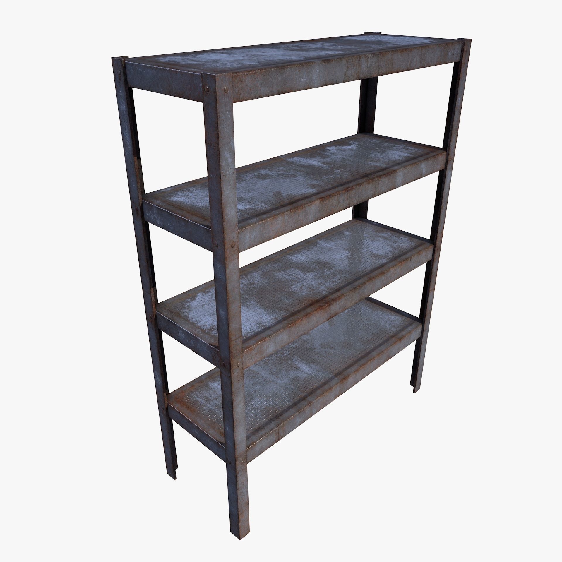 3D model Industrial Rusty Shelf Low Poly Rack VR / AR / low-poly | CGTrader