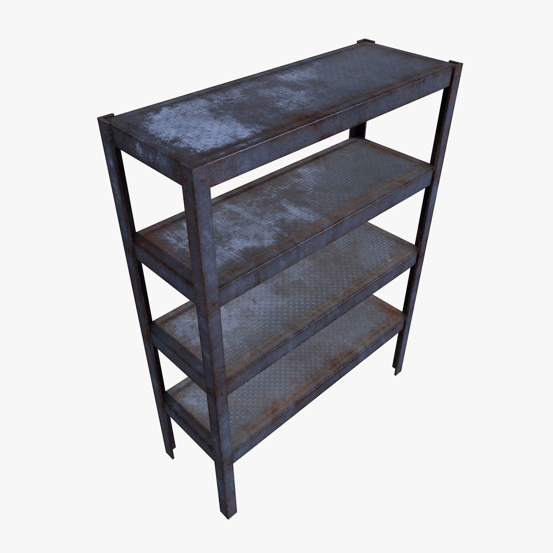 3D model Industrial Rusty Shelf Low Poly Rack VR / AR / low-poly | CGTrader