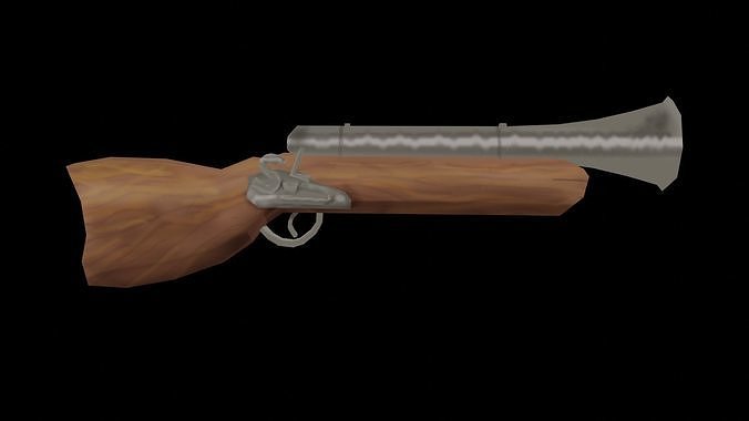 Blunderbuss wooden gun free VR / AR / low-poly 3D model | CGTrader