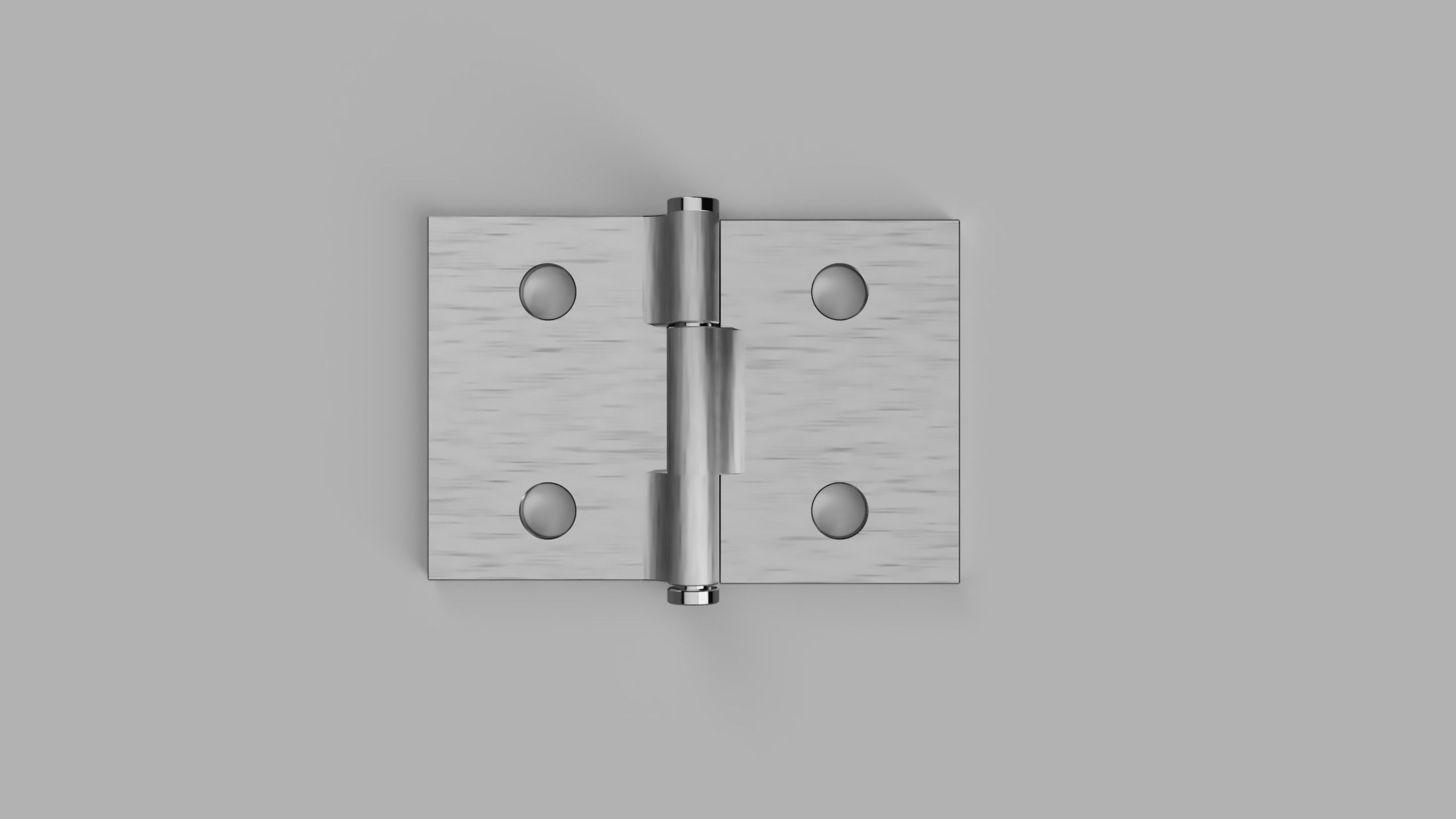 Simple Hinge with Four holes out of steel 3D model | CGTrader