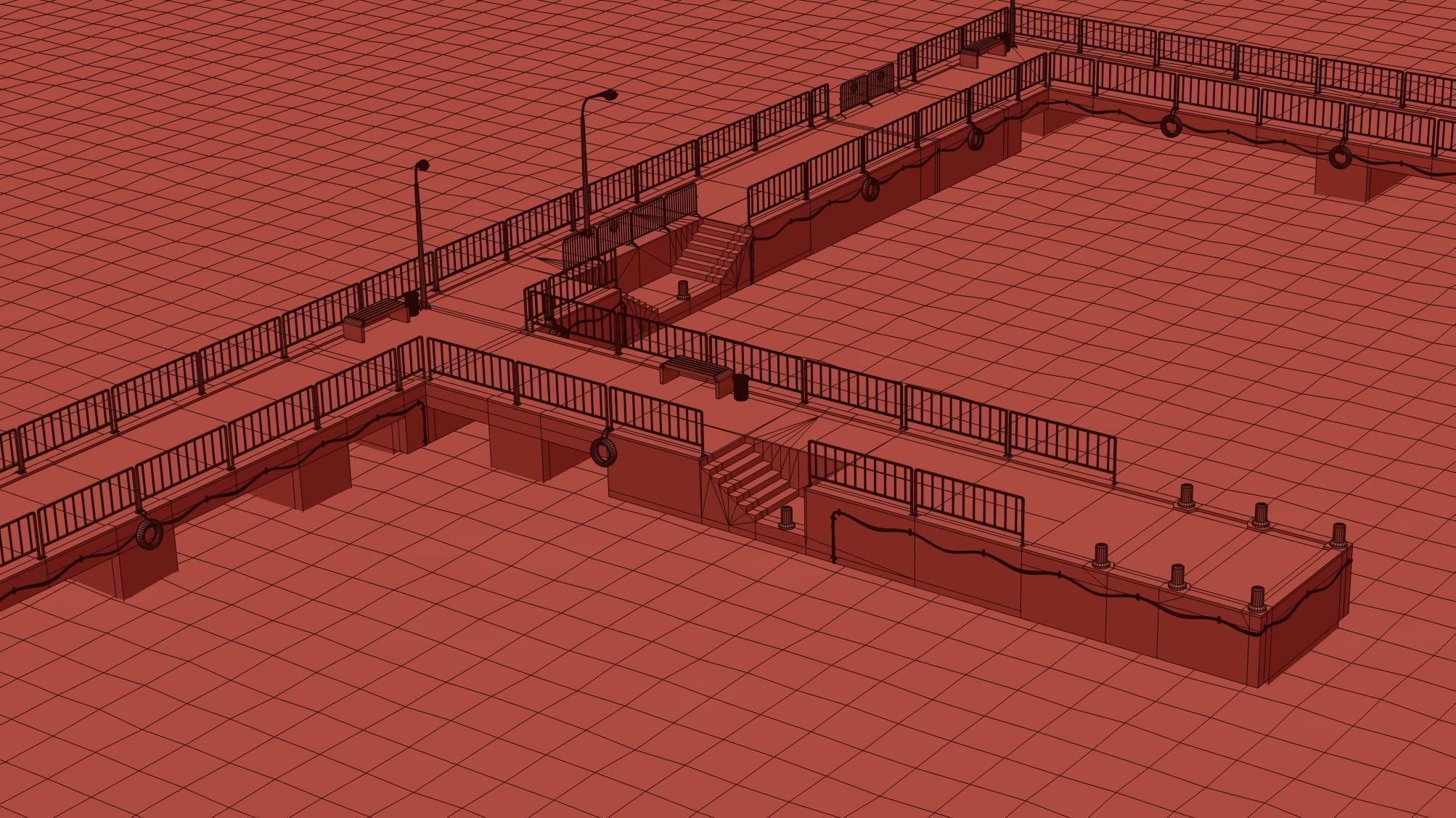 Modular pier 3D model | CGTrader