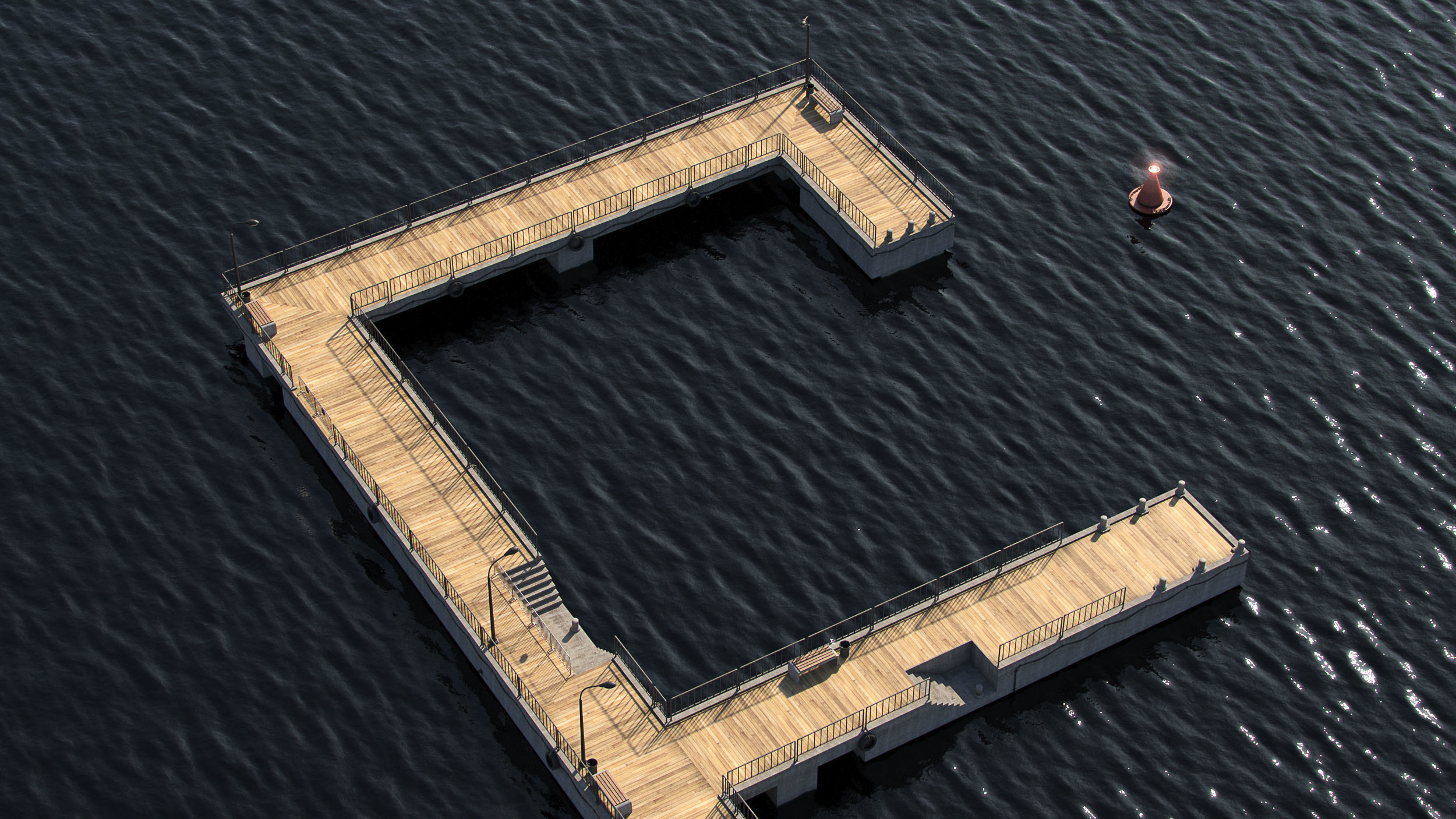 Modular pier 3D model | CGTrader