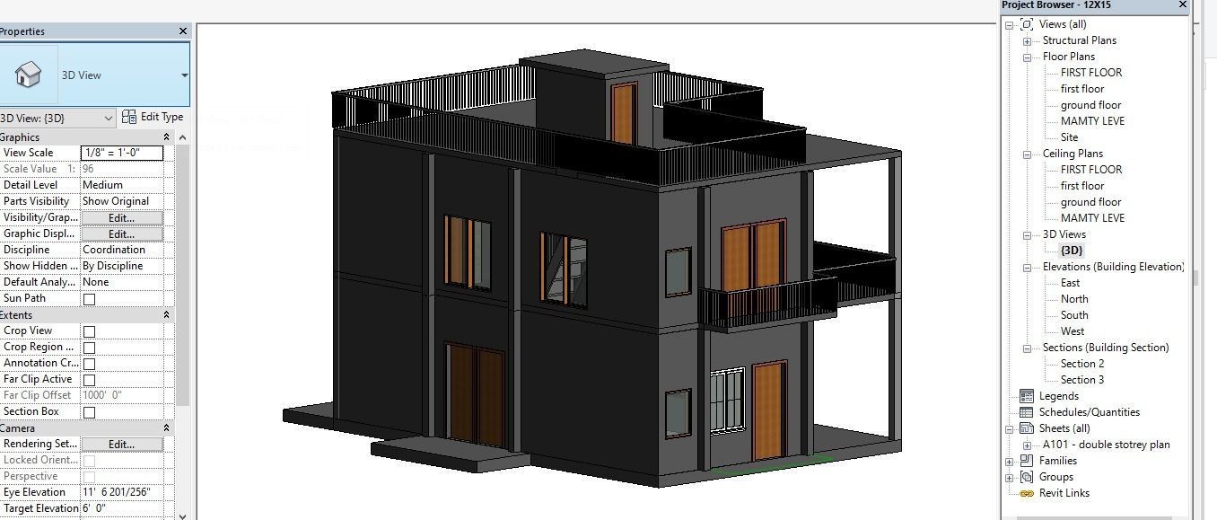 REVIT HOUSE DESIGN 3D model | CGTrader