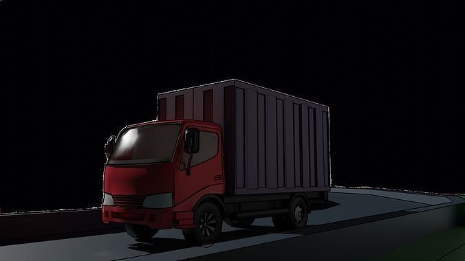 Low poly truck road 3D model | CGTrader