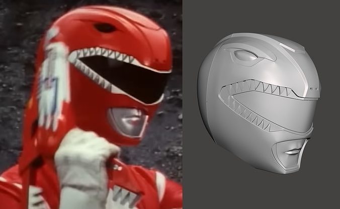 Red Power Ranger Helmet 3D model 3D printable | CGTrader