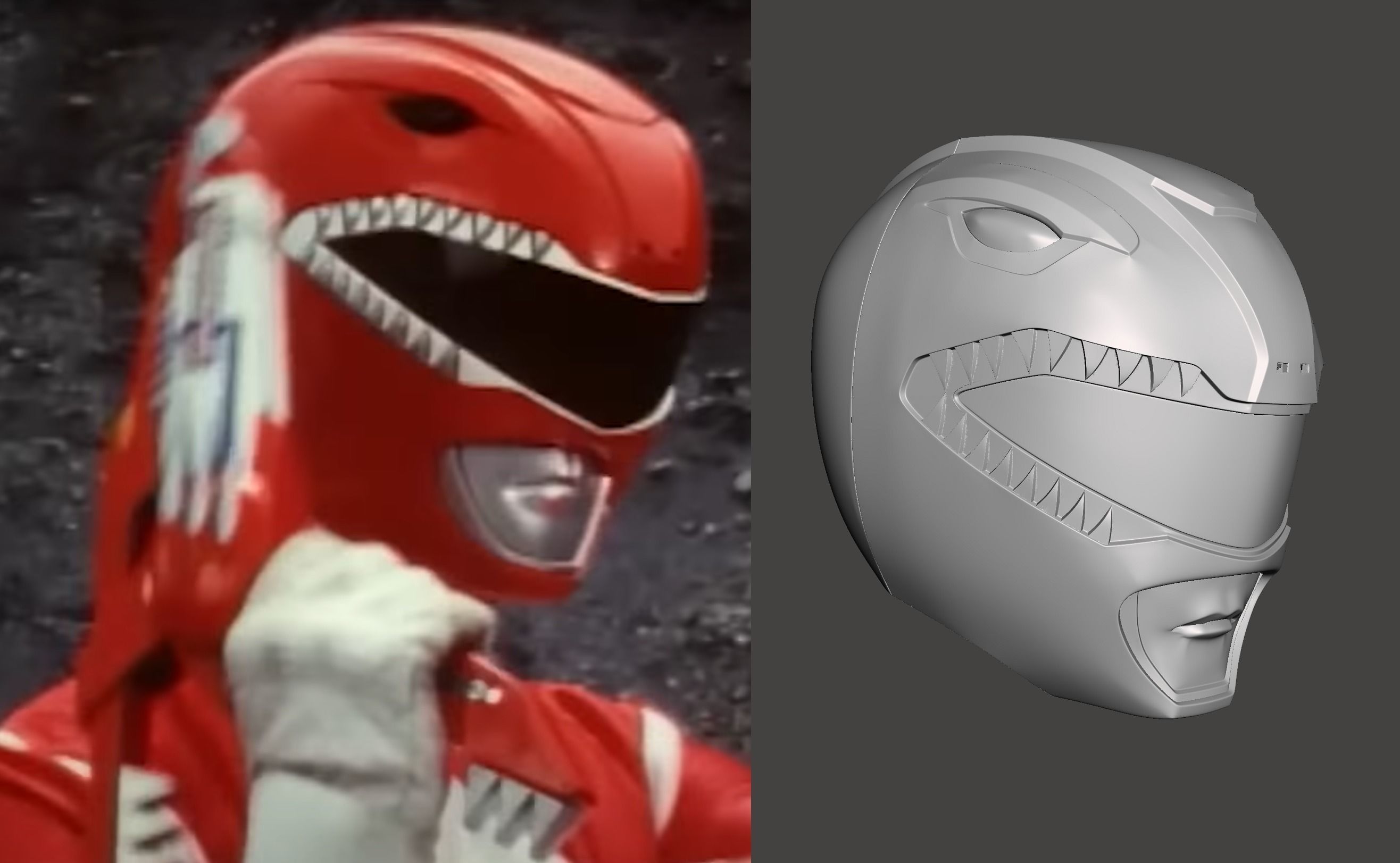 Red Power Ranger Helmet 3D model 3D printable | CGTrader