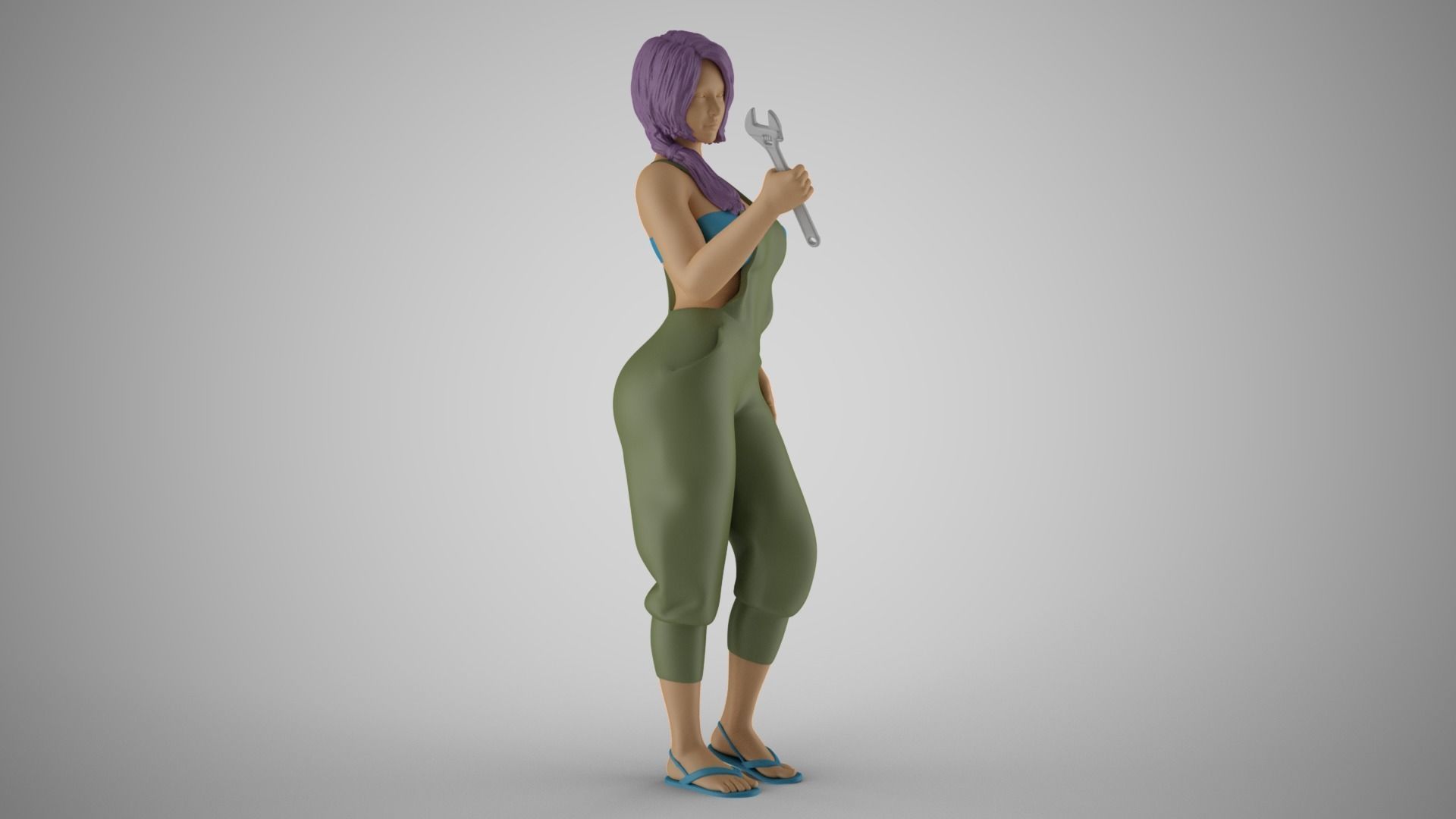 Female Mechanic 3D model 3D printable | CGTrader