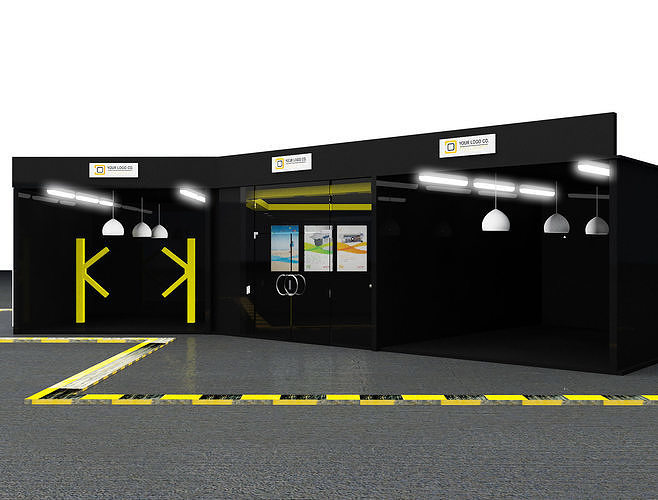 Car service entrance logo sign a612 3D model | CGTrader