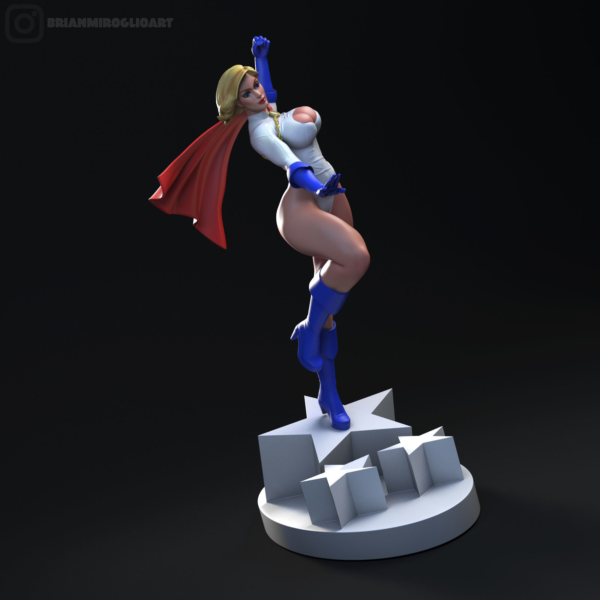 power Girl 3D model 3D printable | CGTrader