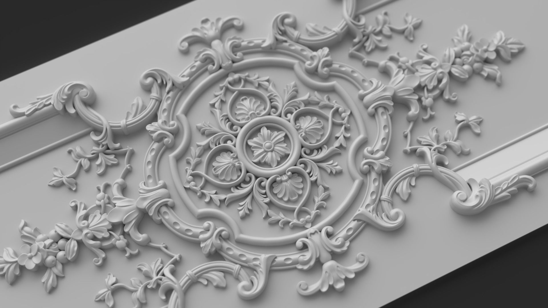 CNC model Wall Panel Sculpted Ornament 3D model 3D printable | CGTrader