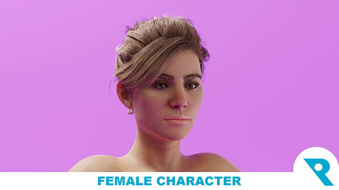 Realistic Female Character - Ashley 3D model rigged | CGTrader