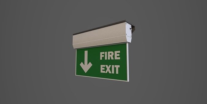 3D model Exit Sign VR / AR / low-poly | CGTrader