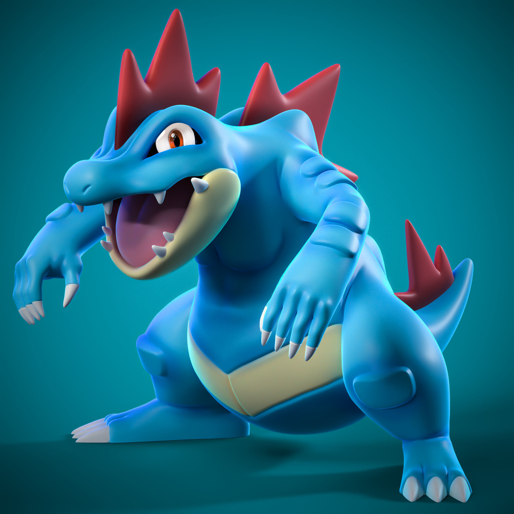 FERALIGATR POKEMON 3D model 3D printable | CGTrader