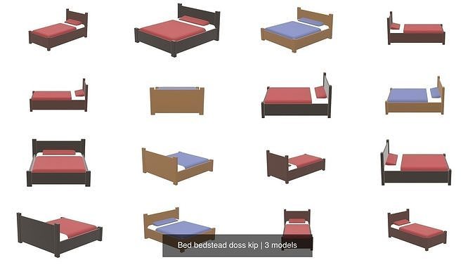Bed bedstead doss kip 3D Model Collection | CGTrader