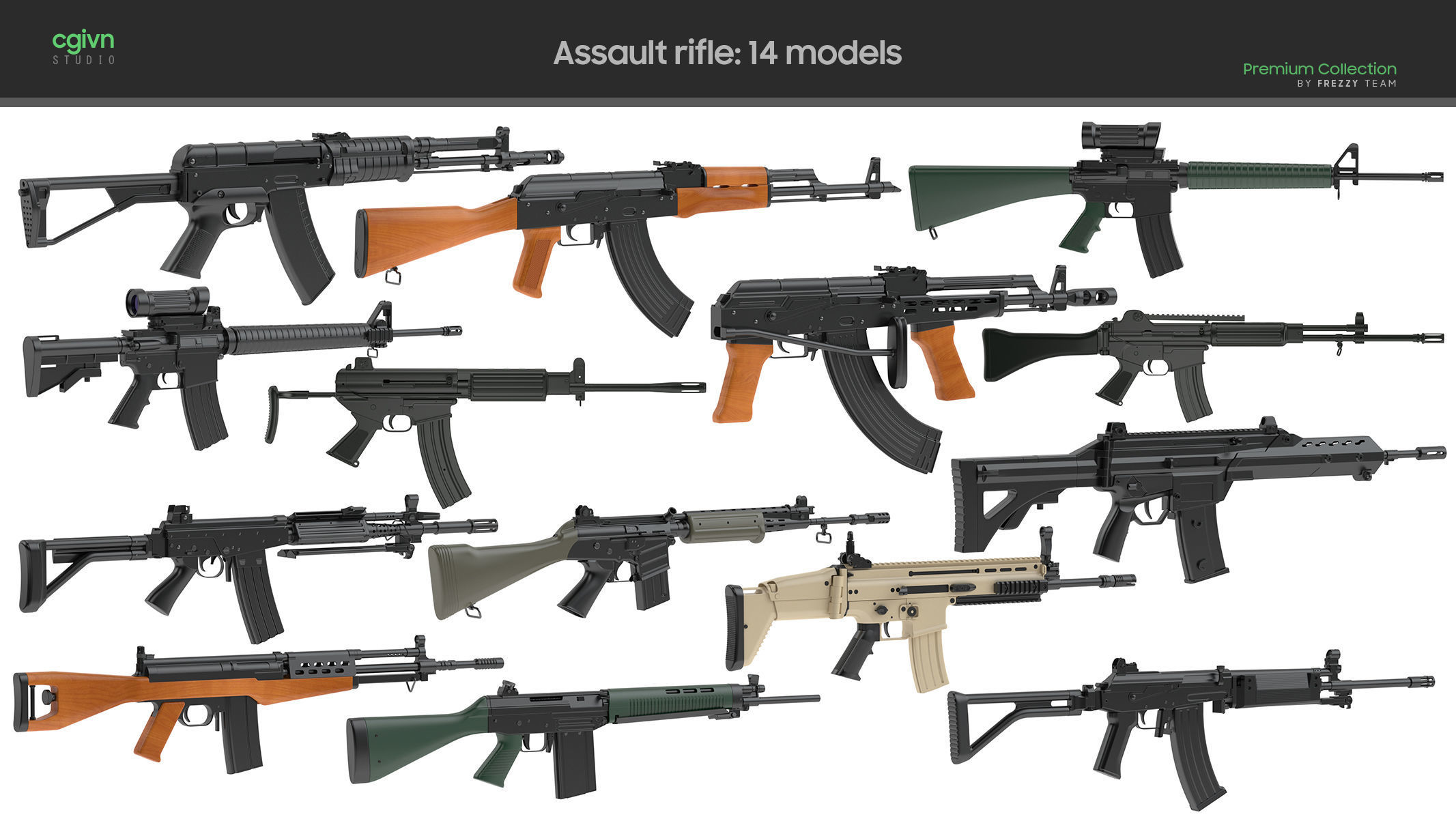 100 Firearms High-Poly Collection Vol 1 3D model | CGTrader