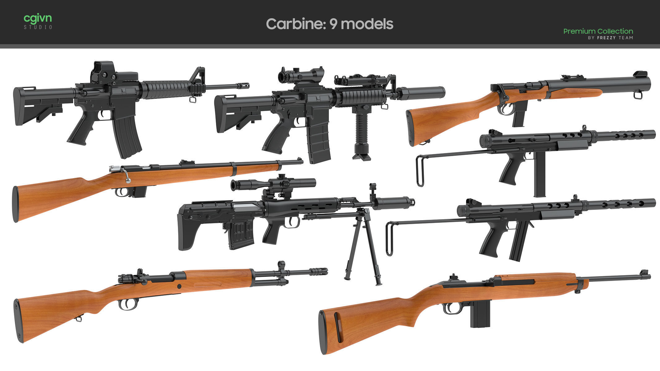 100 Firearms High-Poly Collection Vol 1 3D model | CGTrader