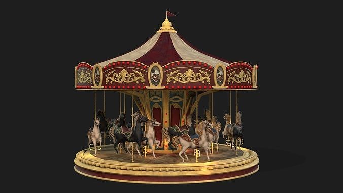 3D model circus carousel spinning movements VR / AR / low-poly | CGTrader