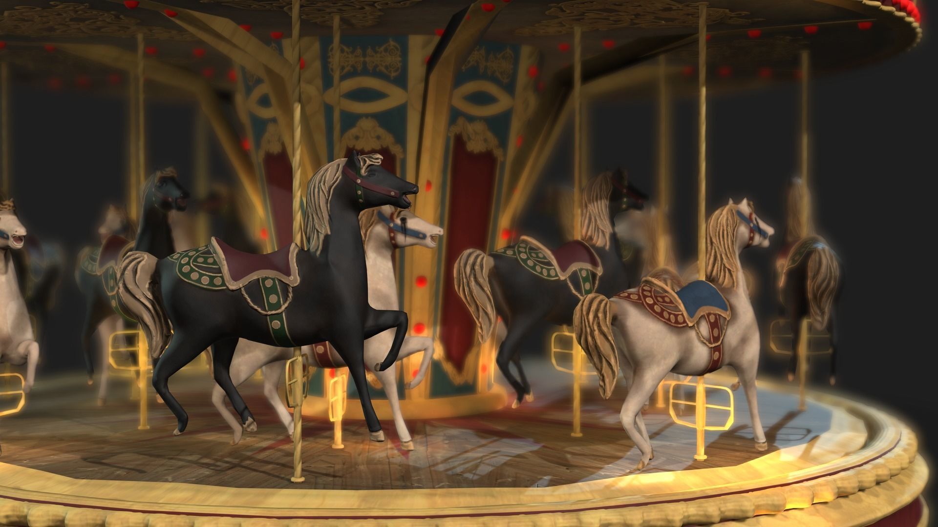 3D model circus carousel spinning movements VR / AR / low-poly | CGTrader