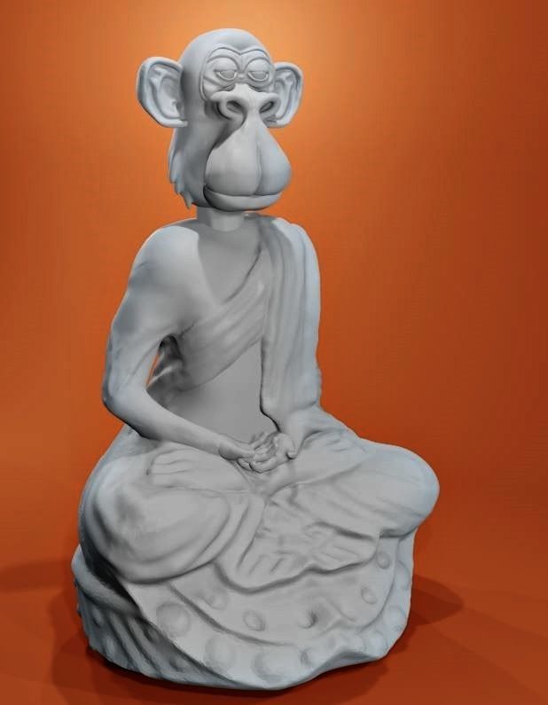 Ape Monk NFT Meditation Monkey 3D model 3D printable | CGTrader