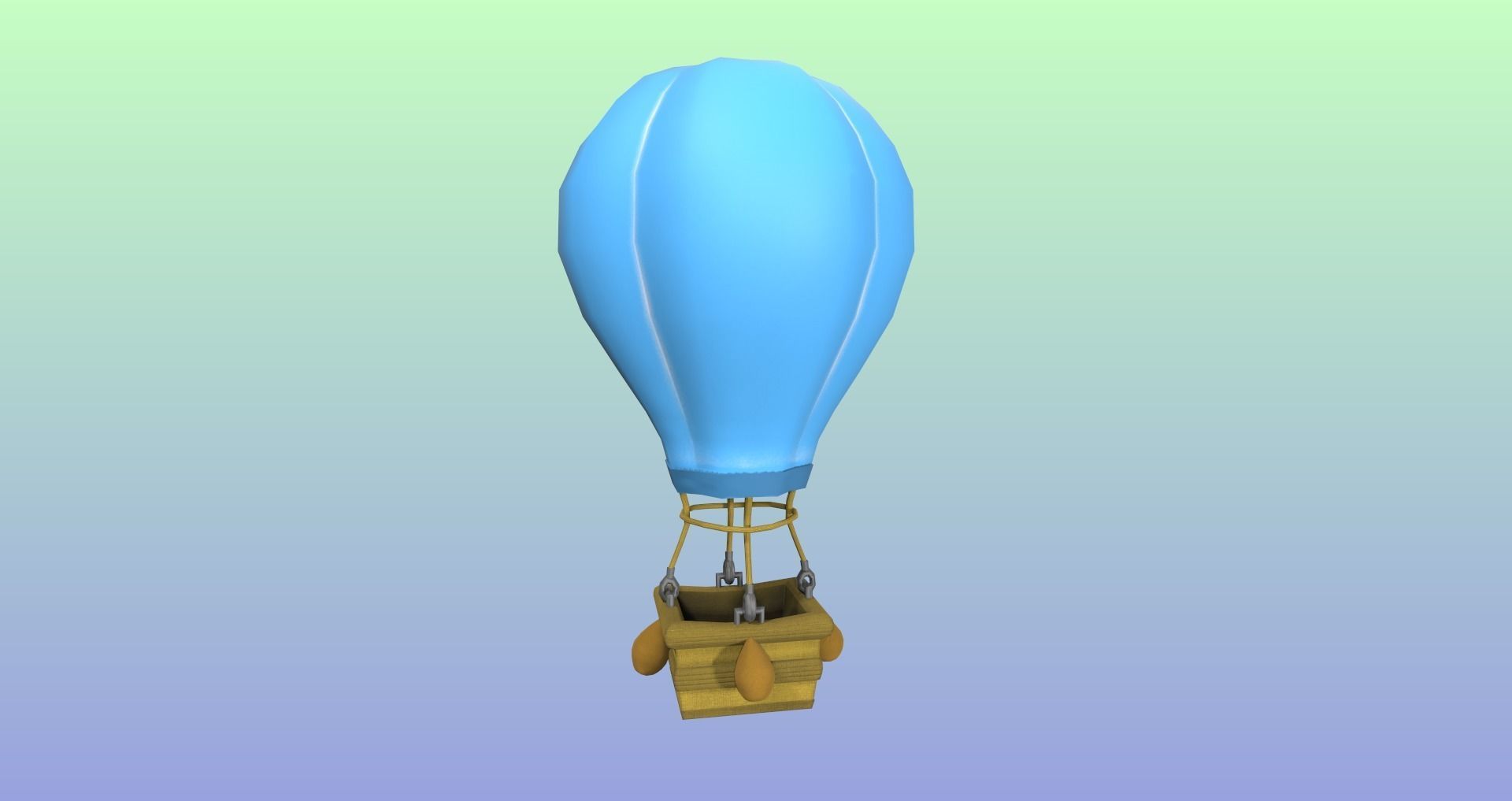 3D model Low poly Hot Air Balloon 3D game model VR / AR / low-poly ...