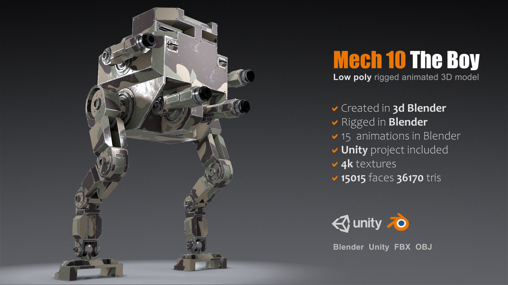 3D model Mech 10 - The Boy VR / AR / low-poly | CGTrader