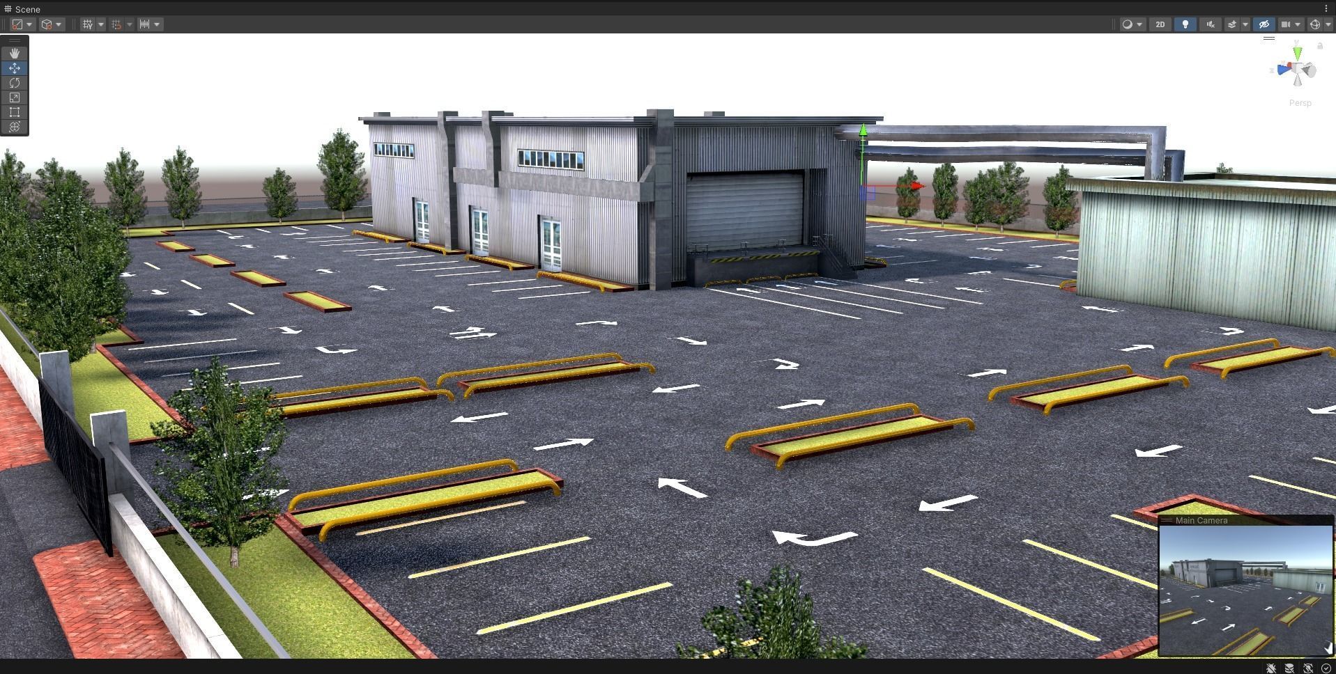 3D model Logistics Warehouse Storage Building Units and Car Park VR ...