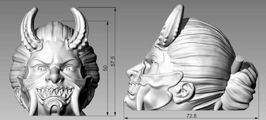 The Japanese demon head 3d model for 3d printing 3D print model 3D ...