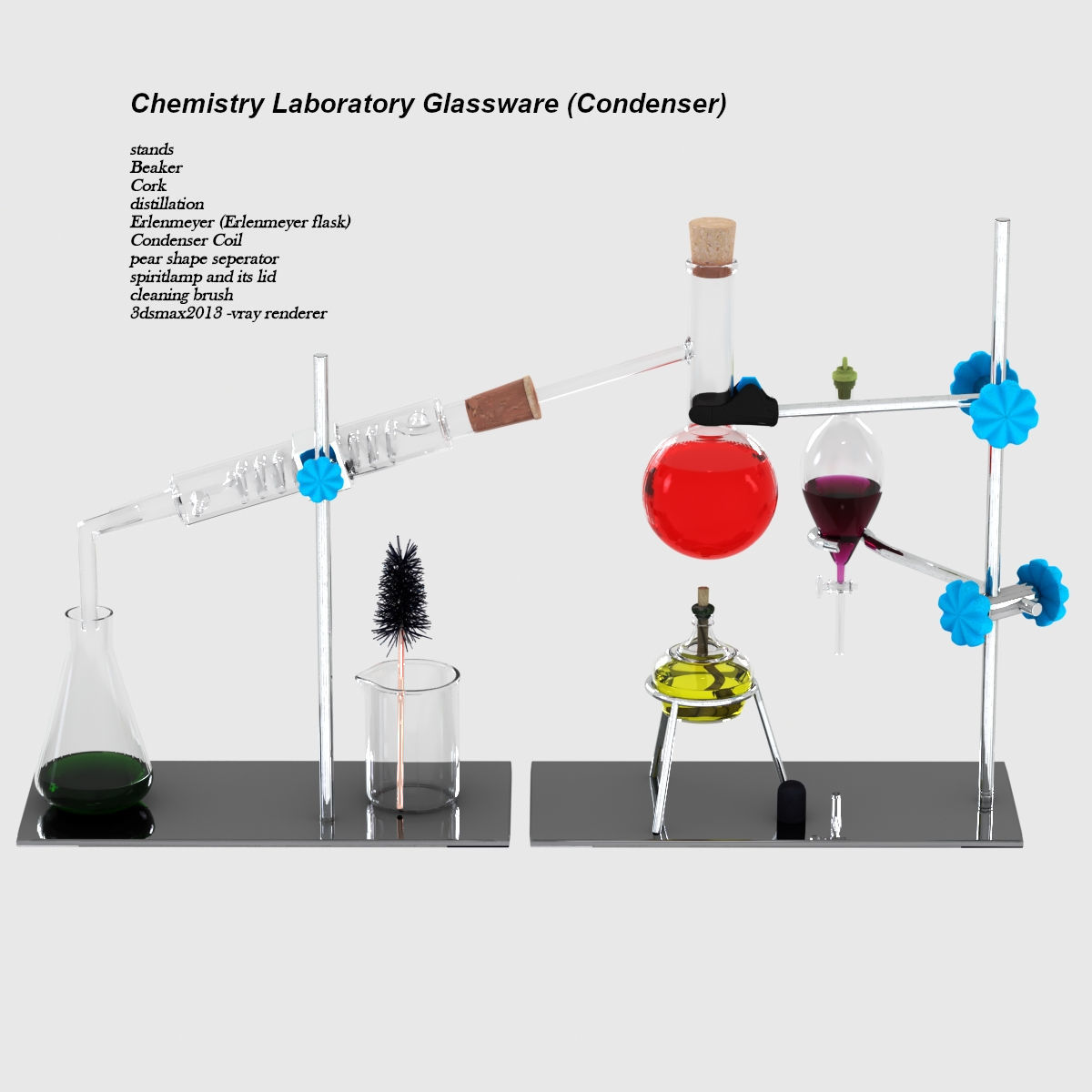 3D model Chemistry Laboratory Glassware Condenser VR / AR / low-poly ...