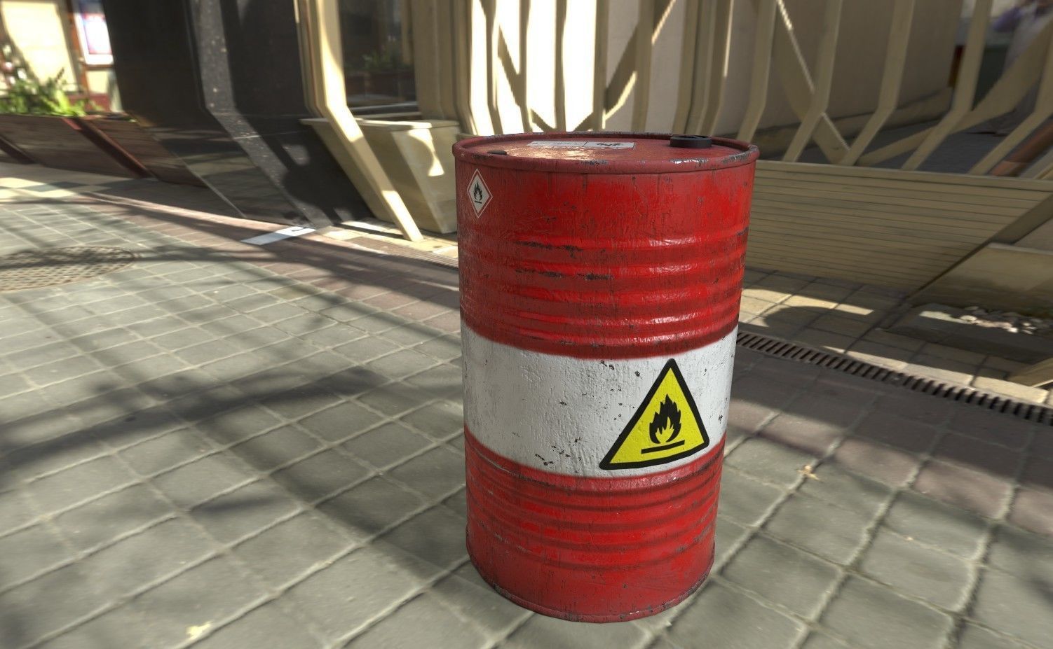 3D model Barrel flammable - PBR Game Ready model VR / AR / low-poly ...