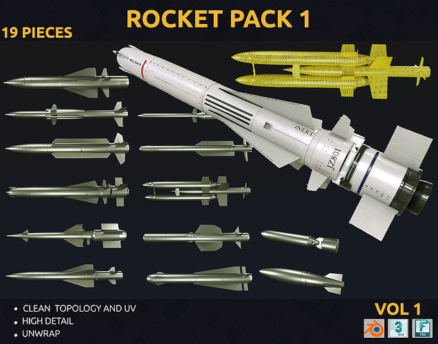 3D model rocket pack - VOL 01 VR / AR / low-poly | CGTrader
