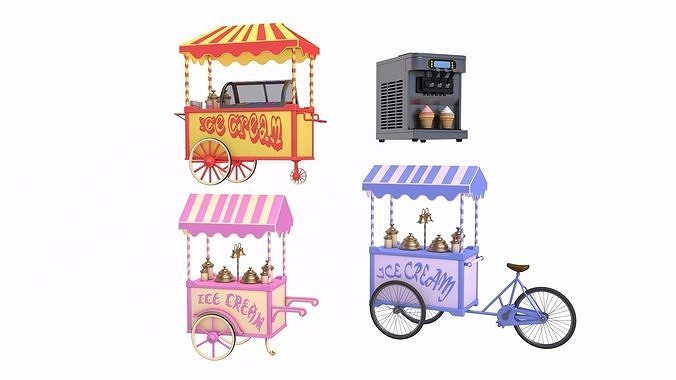 Ice Cream Carts 3D model | CGTrader