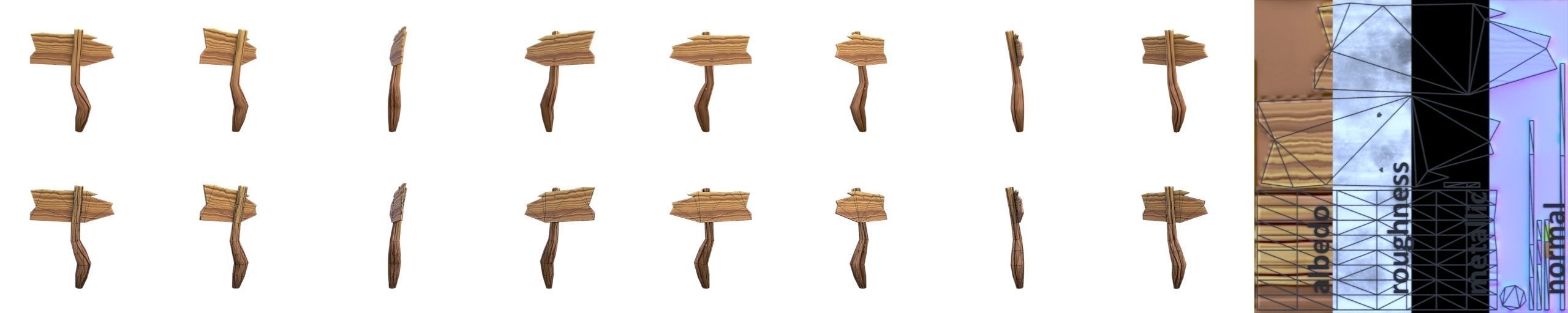 3D model Guidepost Pack 90-99 VR / AR / low-poly | CGTrader