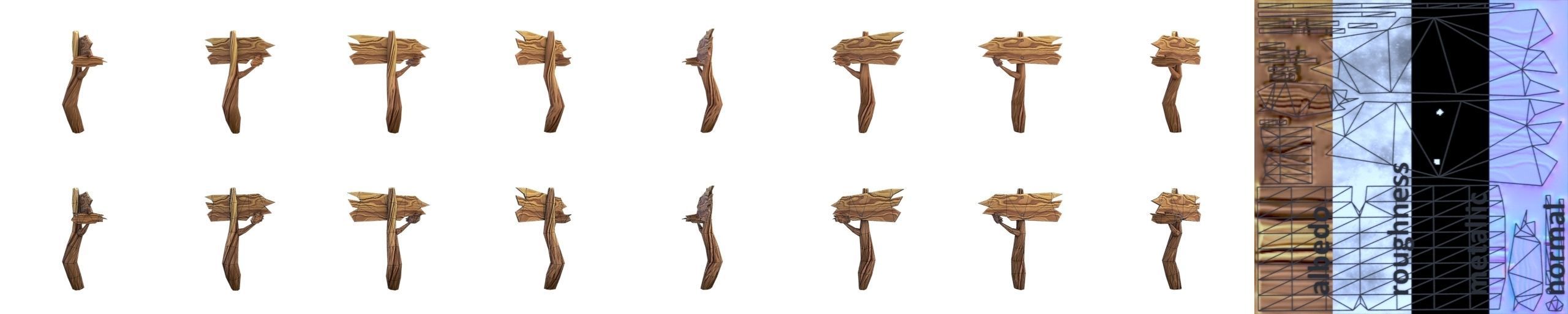 3D model Guidepost Pack 90-99 VR / AR / low-poly | CGTrader