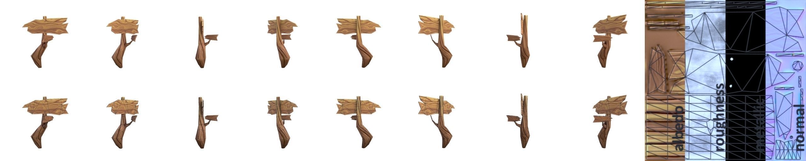 3D model Guidepost Pack 90-99 VR / AR / low-poly | CGTrader