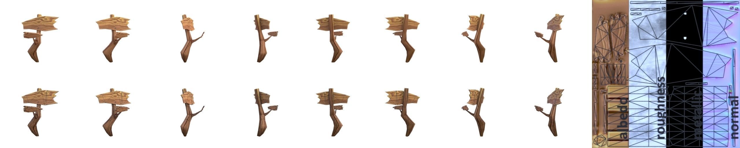 3D model Guidepost Pack 90-99 VR / AR / low-poly | CGTrader