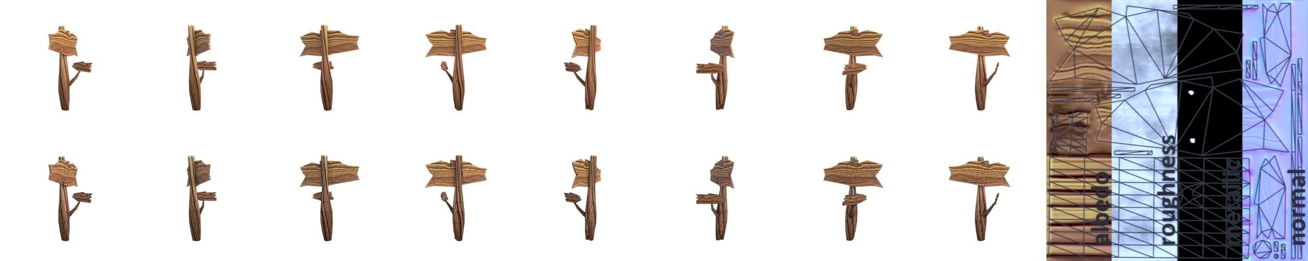 3D model Guidepost Pack 90-99 VR / AR / low-poly | CGTrader