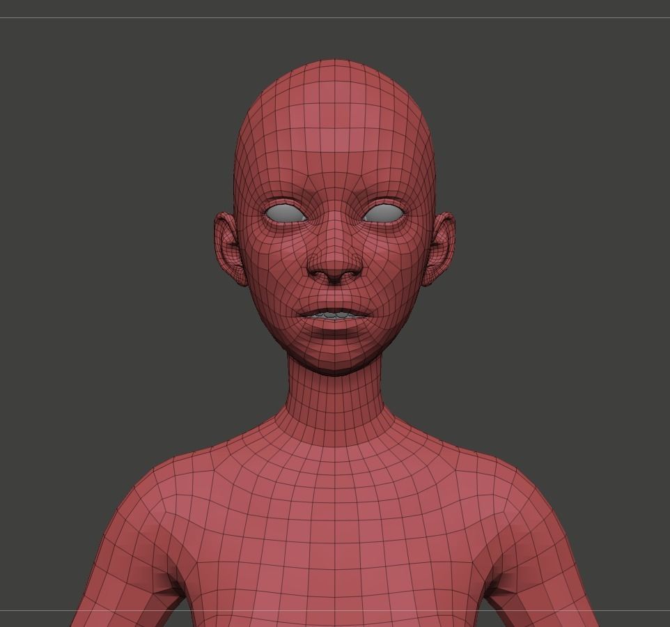 3D model Kid Girl Base Mesh VR / AR / low-poly | CGTrader