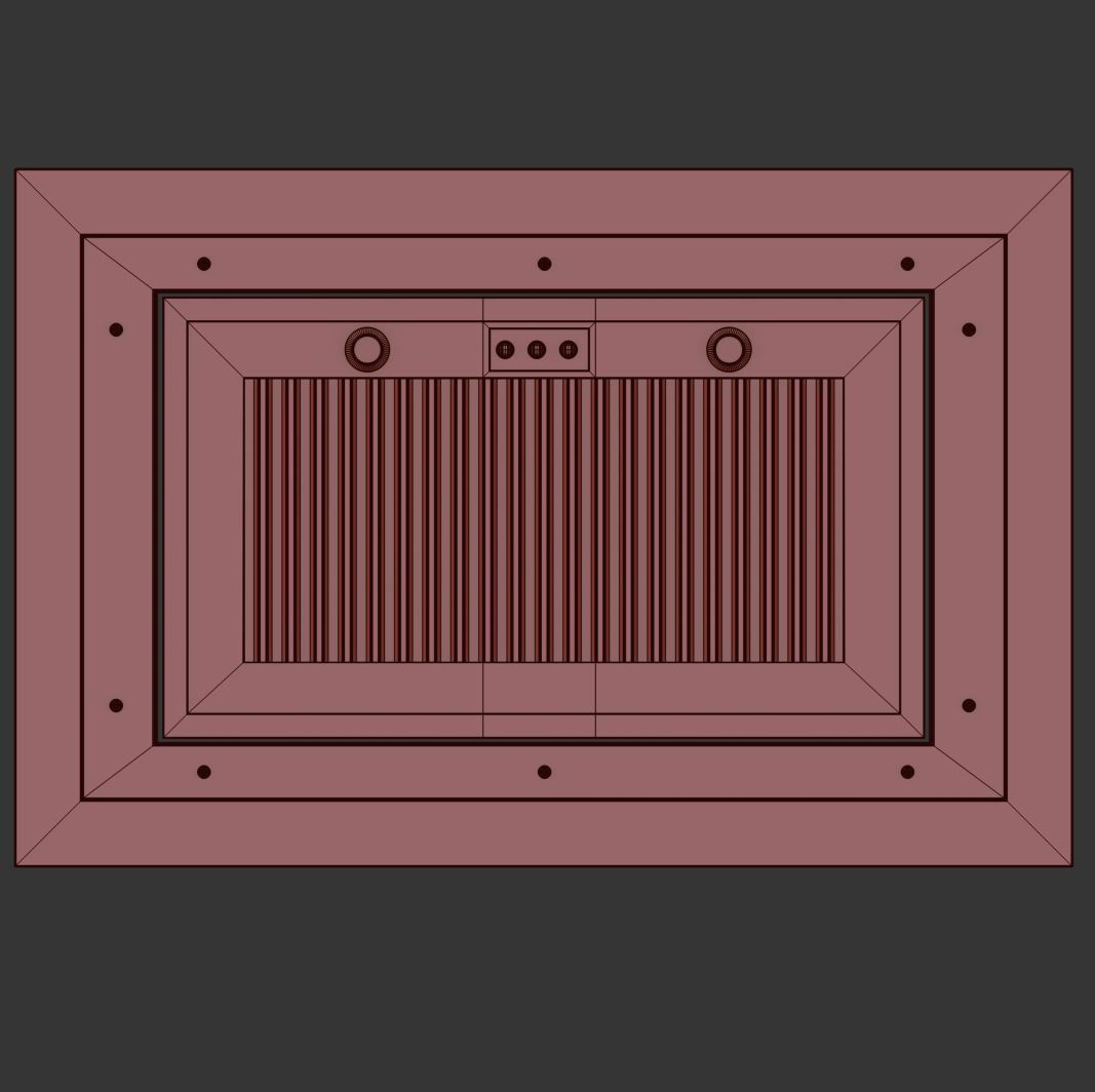 Ribbed kitchen hoods in 3 sizes 36 inch - 48 inch - 60 inch 3D model ...