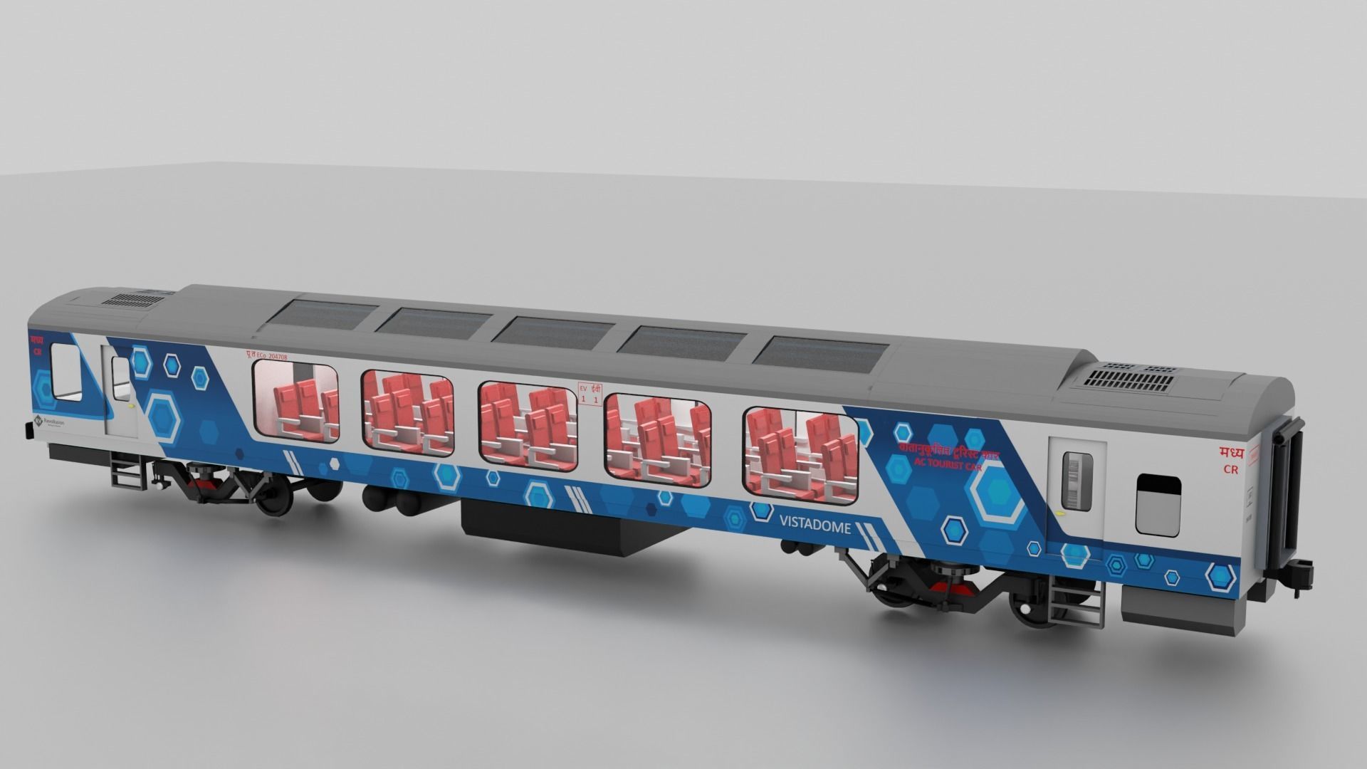 3D LHB Vistadome Coach Indian Railway 3D model | CGTrader